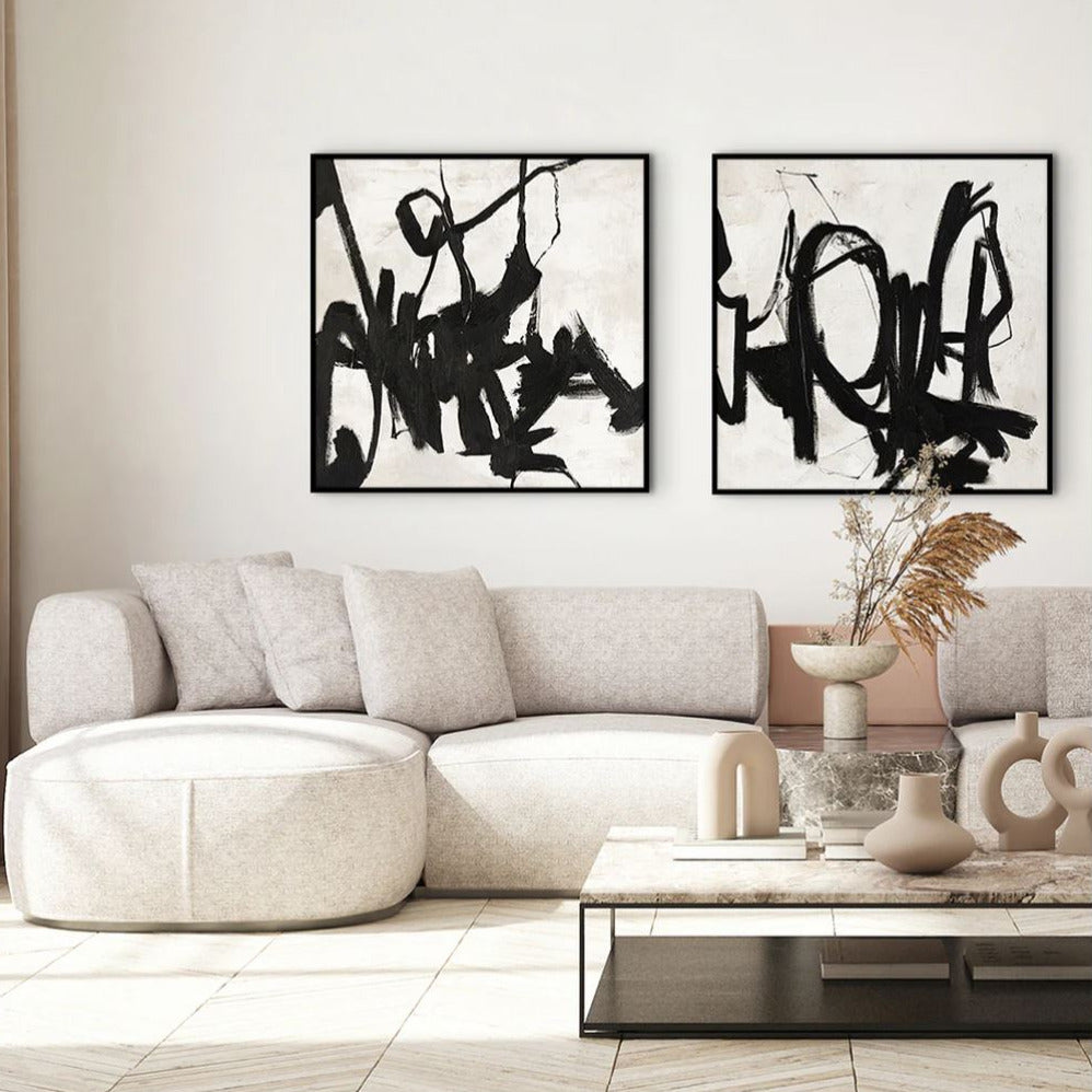 Akrylmålning Playblack 1, utan ram – Posh Living